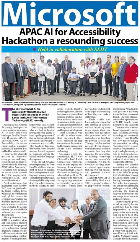 The Morning Microsoft Apac Ai For Accessibility Hackathon 2023 Held In Collaboration With