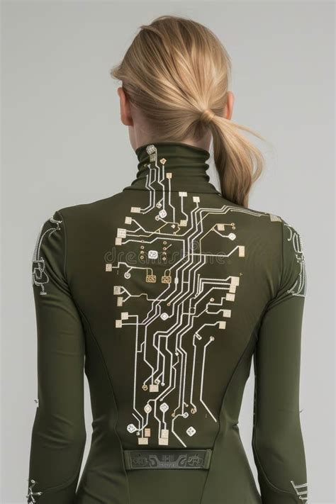 Futuristic Circuit Board Pattern On Clothing Stock Illustration Illustration Of Electronic