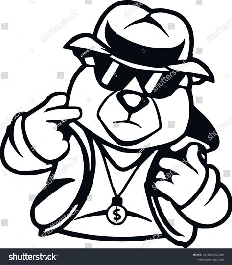 Creative Design Work Gangster Teddy Bear Stock Vector Royalty Free