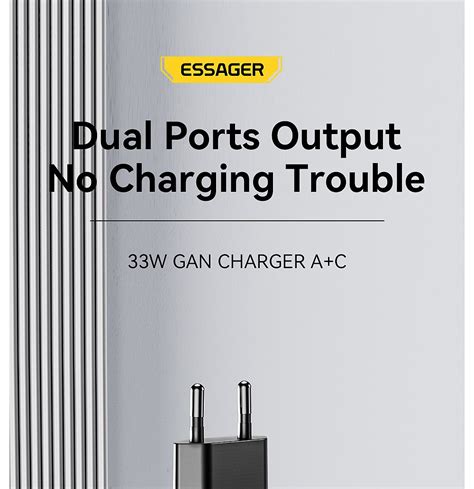 ESSAGER 33W GaN USB C Charger White EU Plug