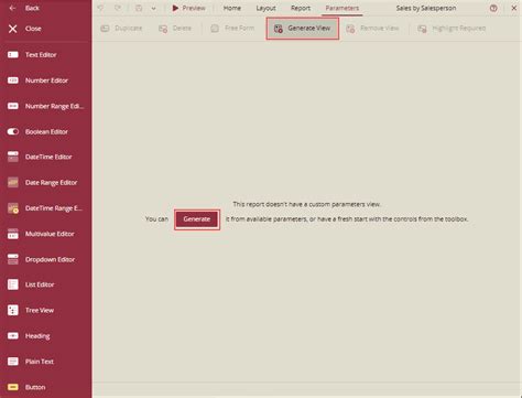 Create Custom Parameters View Wyn Documentation