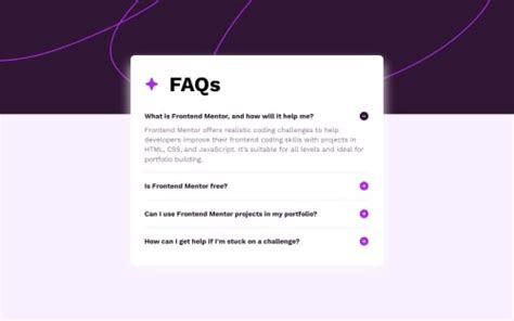 Frontend Mentor Accordion Using Basic Html Css And Javascript Coding Challenge Solution