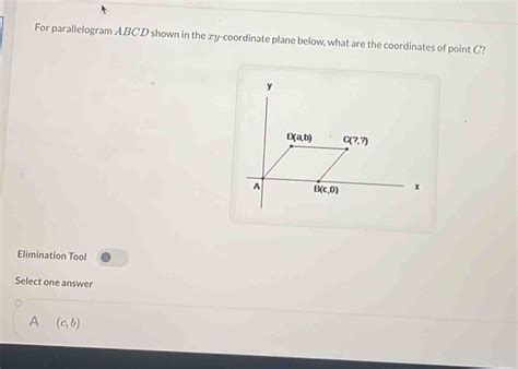 For Parallelogram Abcd Shown In The Xy Coordinate Plane Below What Are