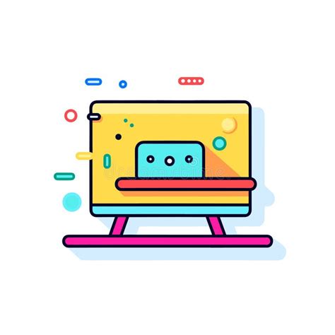 vector of a computer screen displaying a cheerful smiley face icon in a