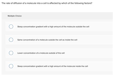 Solved The Rate Of Diffusion Of A Molecule Into A Cell Is Chegg Com