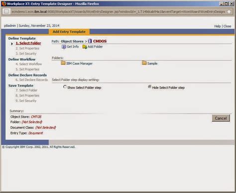 Filenet P8 Development Tutorials Design Entry Template In Filenet