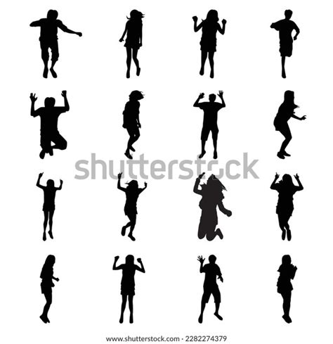 Vector Collection Set Jumping Pose People Stock Vector Royalty Free