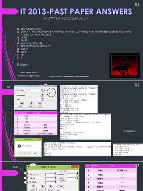 Vb Part 2 Past Paper Anwers Pdf Data Type Digital Technology