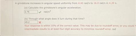 solved a grindstone increases in angular speed uniformly