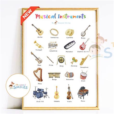 Musical Instruments Chart Laminated Wall Poster A4 Size By Thousand Musical Instruments Chart Laminated Wall Poster A4 Size By Thousand