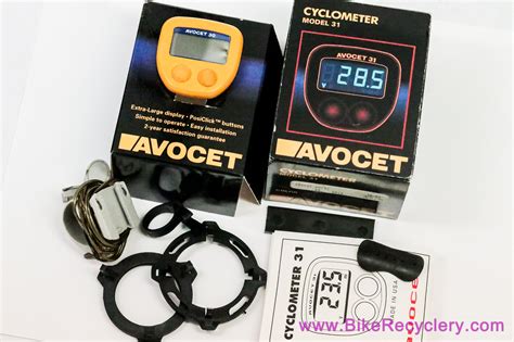Avocet 30 31 Cyclometer Yellow Mount And Transmitter Ring Vintage