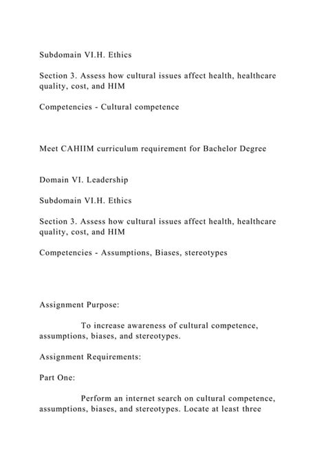 Ssignment Objectivesmeet Cahiim Curriculum Requirement For Asdocx
