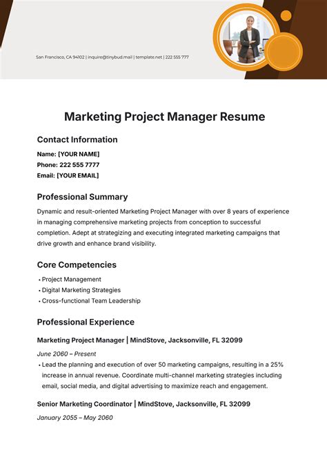 Free Project Manager Resume Templates To Edit Online And Download
