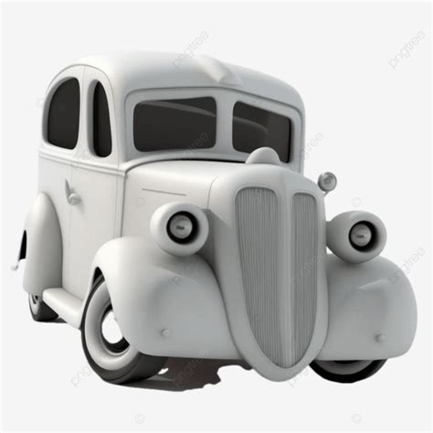 3d White Retro Cartoon Car Stereo Car Clipart Cartoon Clipart 3d
