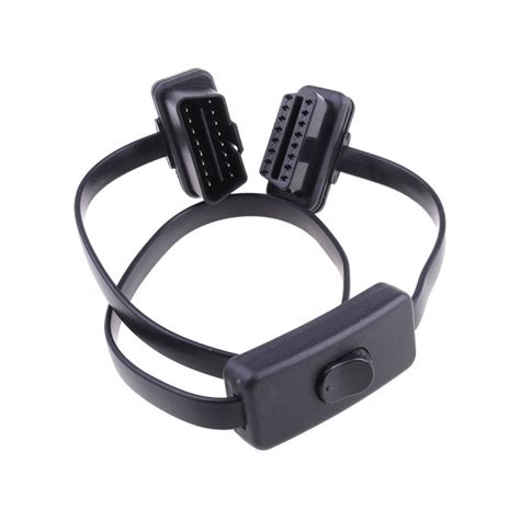 Auto Obd Ii Obd2 Extension Cable Flat Ribbon Cable With Switch Connectors Low Profile Male To
