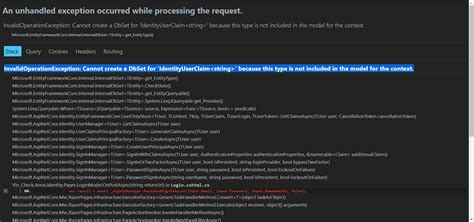 Authentication Why Do I Get The Error Cannot Create A Dbset For