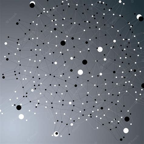 Premium Vector Asymmetric 3d Abstract Construction With Black And White Connected Lines And