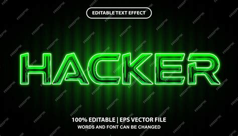 Premium Vector Hacker Editable Text Effect Template Glowing Green