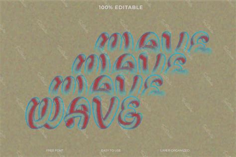 Wave Font Style Text Effect Photoshop Premium Psd File