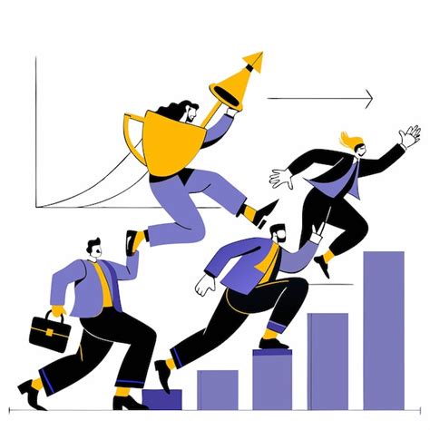 Histogram Dash Characters Sprinting Through A Statistical Landscape Premium Ai Generated Vector