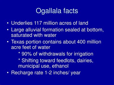 Ppt Ogallala Aquifer Sustainability Issues And Challenges Powerpoint
