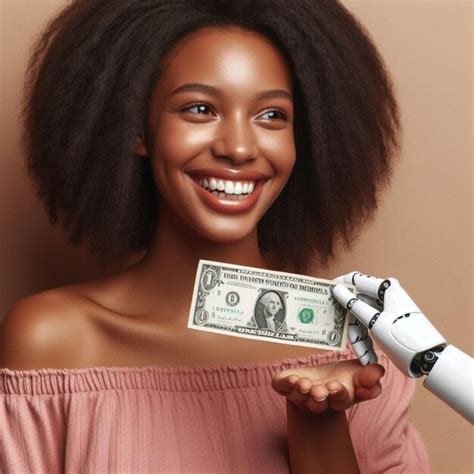Premium Photo A Woman Holding A Dollar Bill That Says Money