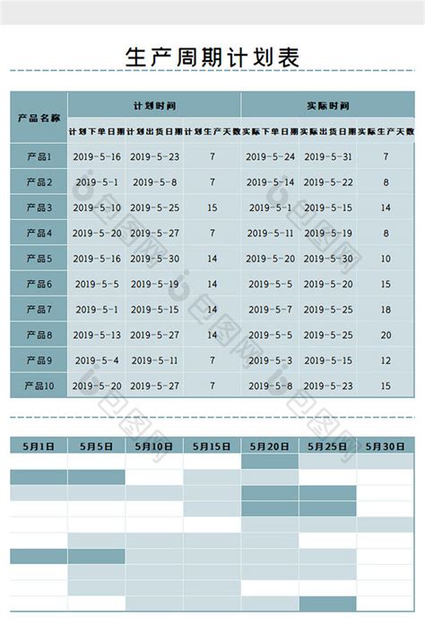 生产计划表excel模板下载 包图网