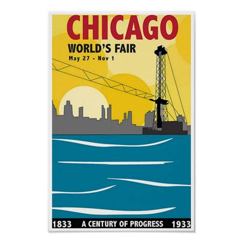 Chicago Worlds Fair 1933 Vintage Poster Zazzle Carteles De Viajes