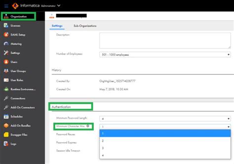 how to set the minimum password length required for a valid password
