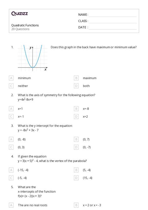 Functions Worksheets For Th Grade On Quizizz Free Printable
