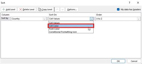 How To Sort Cells By Color In Excel