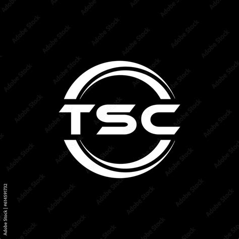 Tsc Letter Logo Design With Black Background In Illustrator Vector