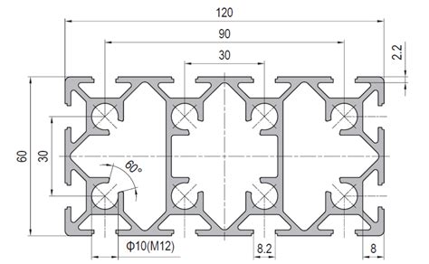 Конструкционный алюминиевый профиль 60х120 по цене 4160 руб — купить в Москве СПб