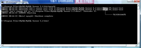 MySQL Unter Windows Einrichten Cant Create Test File C Program