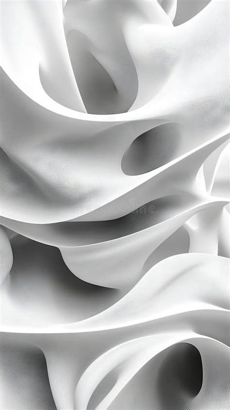 Abstract White Fabric Waves Creating A Smooth And Elegant Flowing Texture In A Minimalist Style