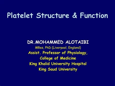 Ppt Platelet Structure And Function Powerpoint Presentation Free Download Id 2137165