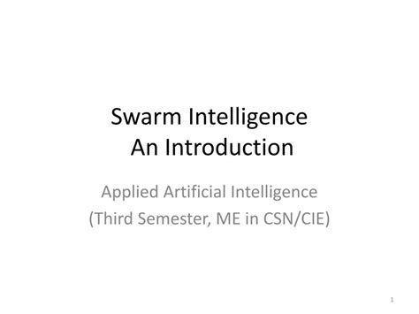 PPT Swarm Intelligence An Introduction PowerPoint Presentation Free Download ID