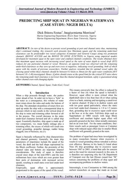 a comparative analysis for predicting ship squat in shallow water pdf