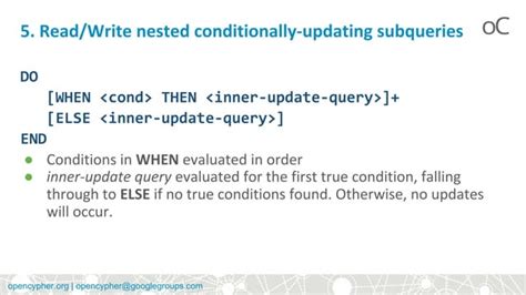 Opencypher Introducing Subqueries Ppt