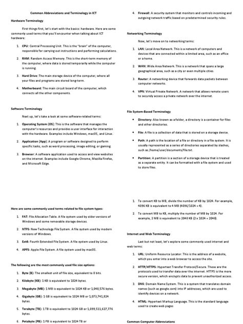 Ict Terminologies Pdf File System Computer File