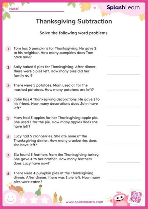 Subtraction Word Problems Worksheets Free And Printable Splashlearn