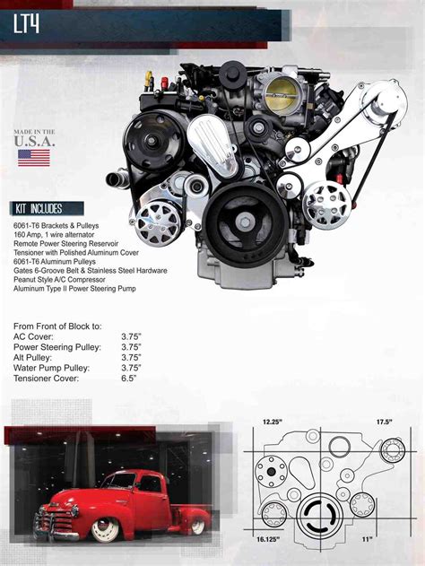 All American Billet Fds Lt4 201 Cp Serpentine Kit Gm Lt4 Cp