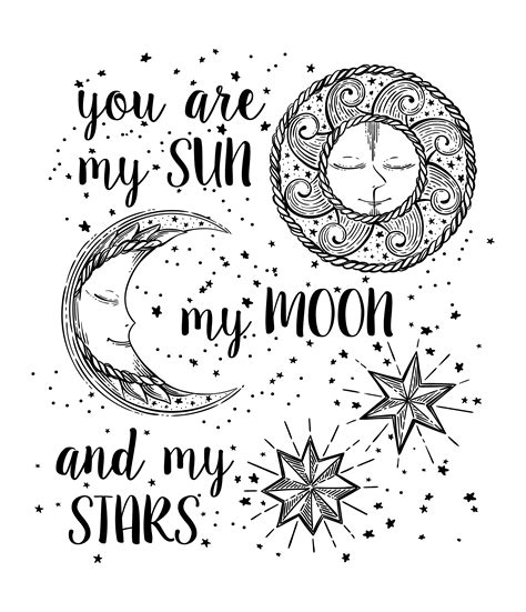 Vintage Stars And Moon
