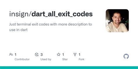 Github Insigndartallexitcodes Just Terminal Exit Codes With More Description To Use In Dart
