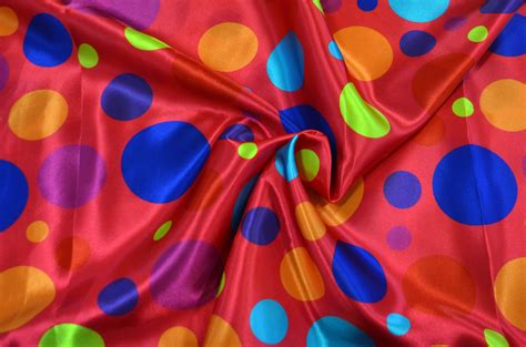 Multi Color Polka Dot Fabric Polka Dot Satin Fabric Polka Dot Char My Textile Fabric