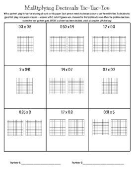 Multiplying Dividing Adding Subtracting Decimals With Grids By Abby Smouse