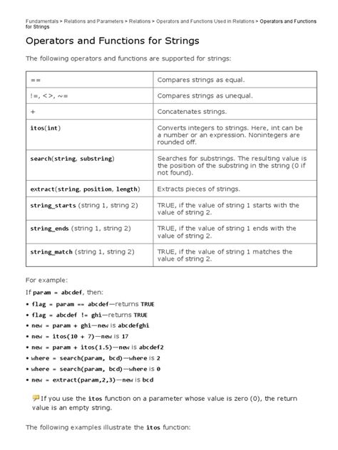 Operators And Functions For Strings Pdf String Computer Science