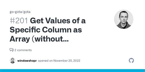 Get Values Of A Specific Column As Array Without Iteration · Issue
