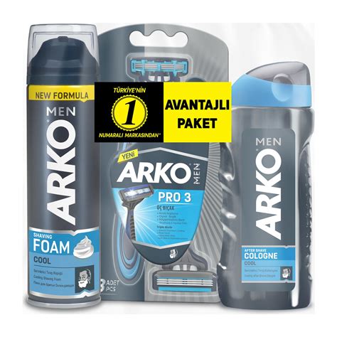 Arko Men T3 Pro 3 Bıçaklı Tıraş Bıçağı 3'lü & Cool Tıraş Fiyatı