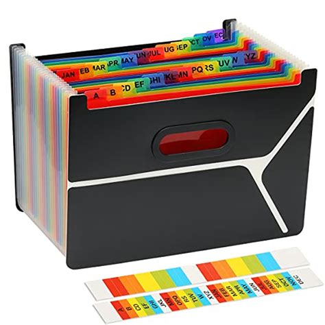 H4d 24 Pockets Expanding File Folder Expandable Accordian File Organizer Acordian File Keeper